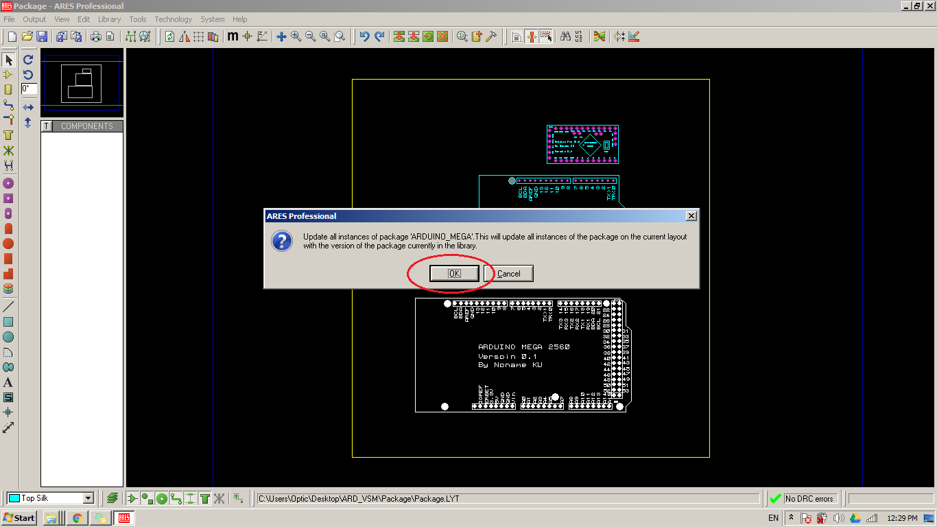 นาหัวบ่ออิเล็กทรอนิกส์: Proteus PCB Package arduino