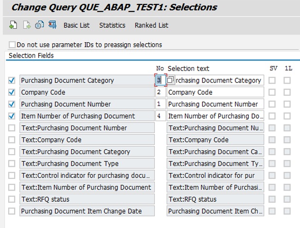 SAP ABAP technical information: SAP Query creation