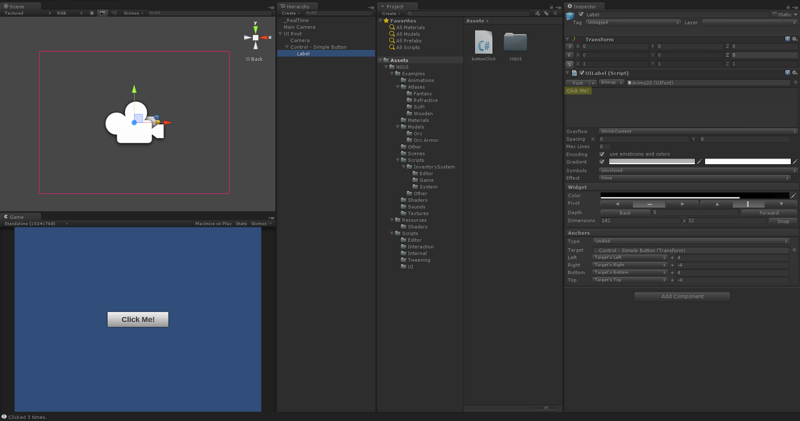 The Unity 3d Trenches Unity 3d How To Create A Simple Button With Ngui 2891