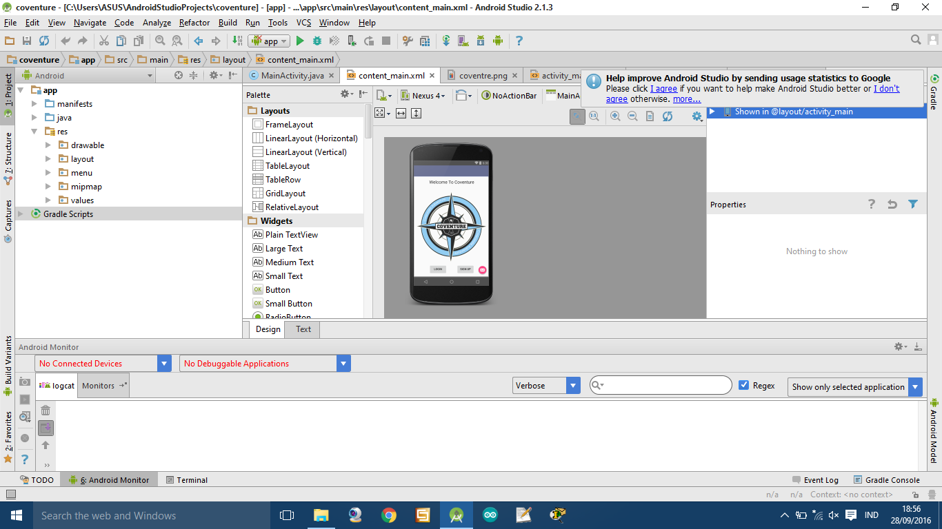 Andorid Studio - Tampilan Awal Aplikasi Android - Iman Nurachman