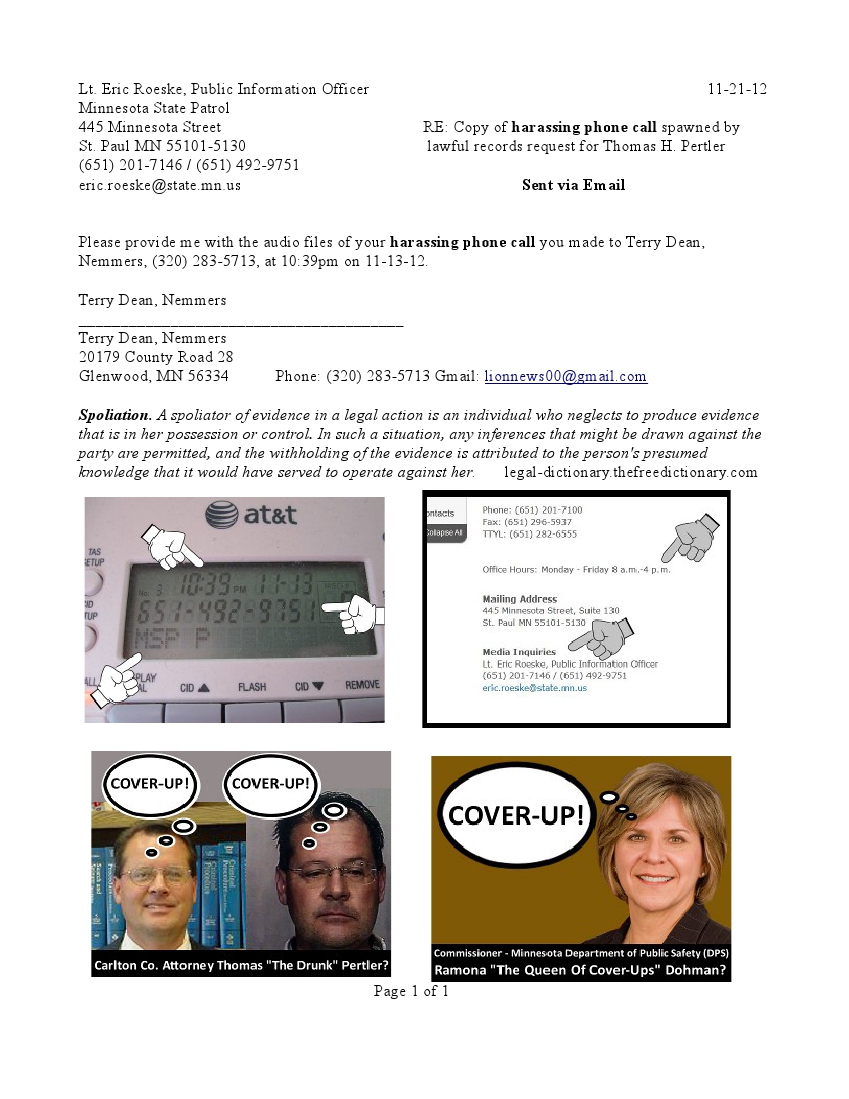 Lion News: Internal Affairs Complaint VS Lt. Eric Roeske, Capt. Steve ...