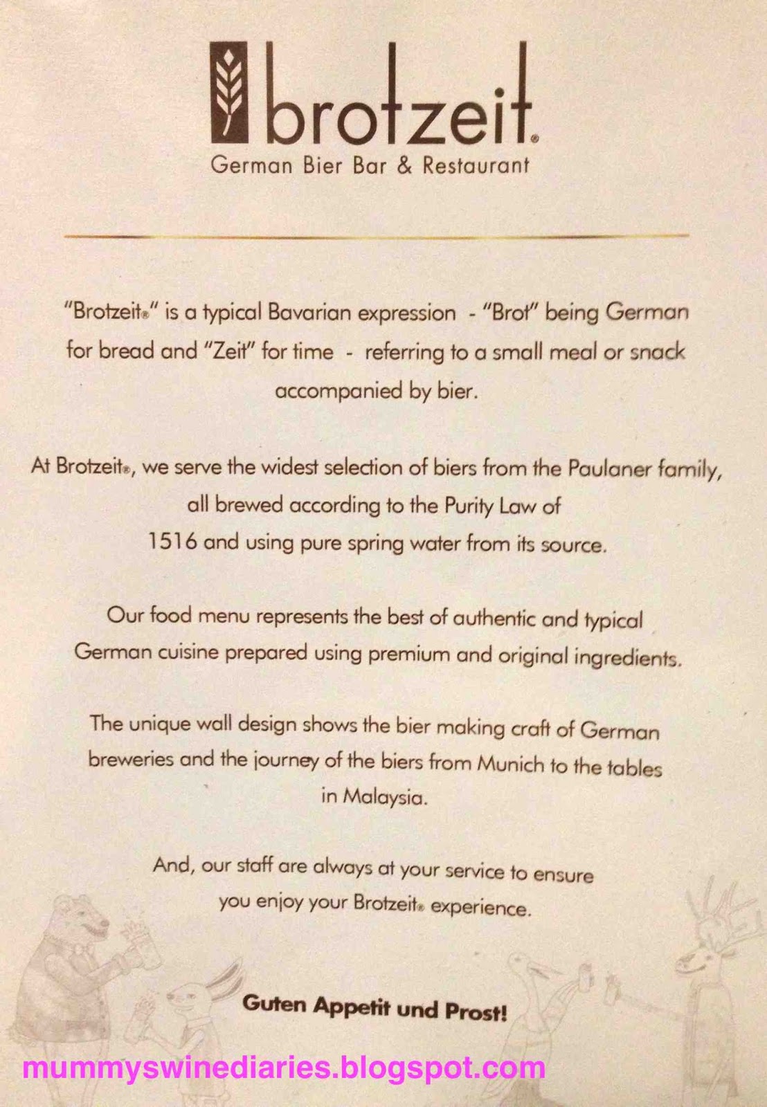 Mummy's Food and Drinks: Brotzeit German Bier Bar & Restaurant