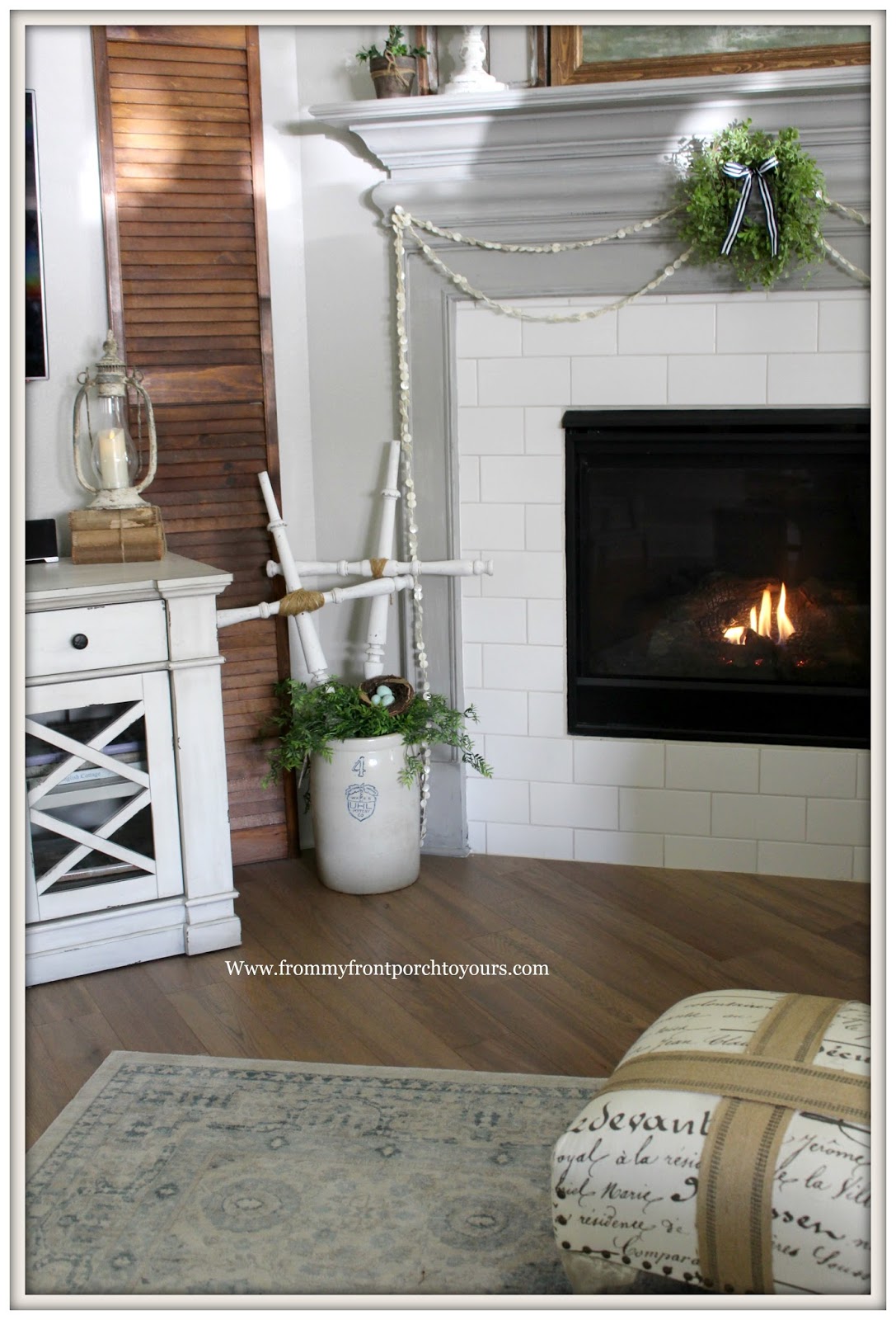 From My Front Porch To Yours: French Country Farmhouse Fireplace Vignette