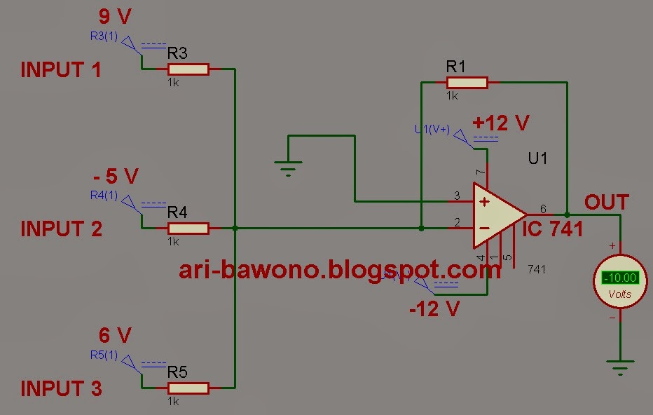 ELEKTRONIKA DAN MIKROKONTROLER: Praktek Simulasi Rangkaian Penjumlah Op ...