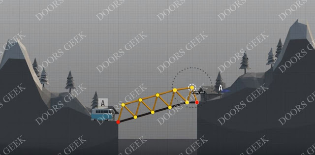 Poly Bridge Level 1-4 Slanted Bridge ~ Doors Geek