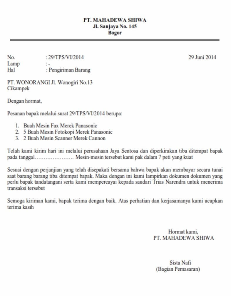 Contoh Surat Pengantar Perusahaan - Aneka Contoh