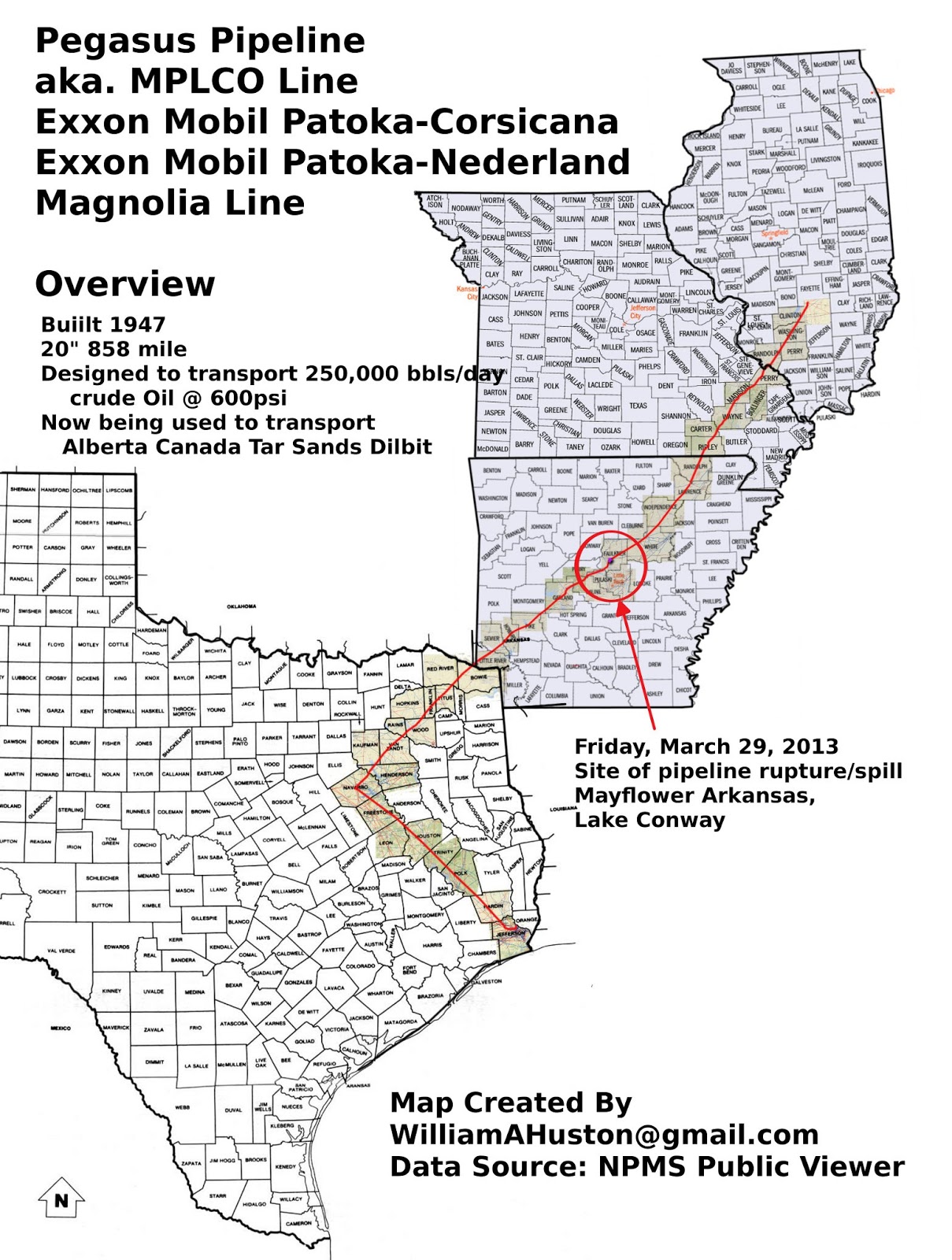 BillHustonBlog: Exxon Mobil Pegasus Pipeline Map