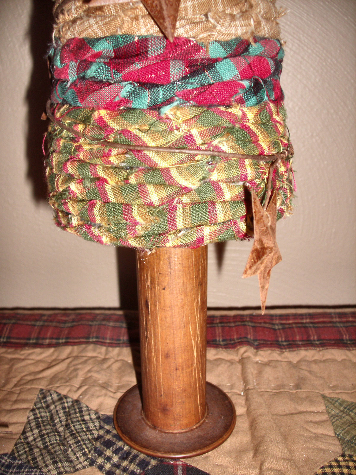 KKL Primitives Selling Blog: 18 INCH CHRISTMAS THEMED RAG TREE WITH ...