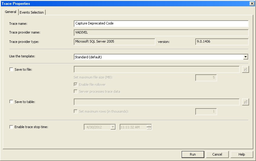 Capture Deprecated Sql Server Code With Sql Profiler