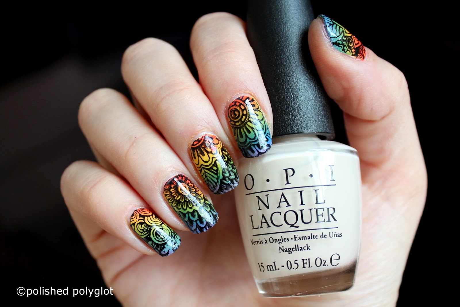 Nail Art │ Rainbow in Fiji [Nail Crazies Unite] / Polished Polyglot