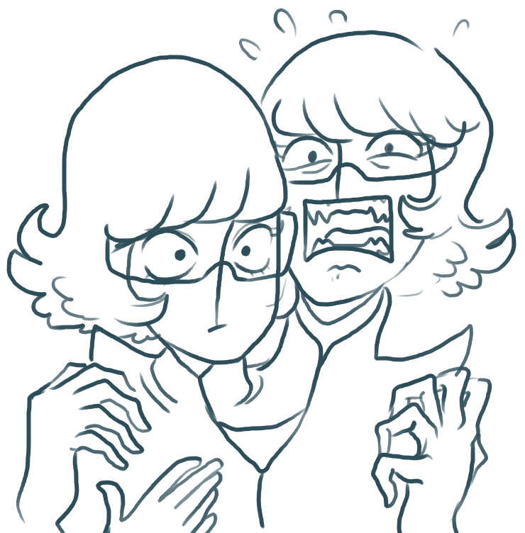 kognitive dissonance: Antiope the two-headed alien person