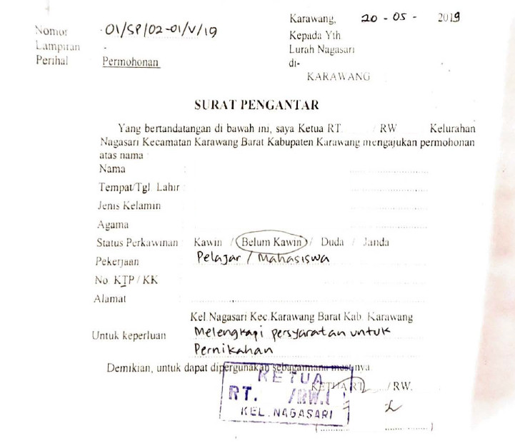 Wedding: Membuat Surat N1, N2, N4, dan P1 di Kantor Kelurahan Nagasari ...