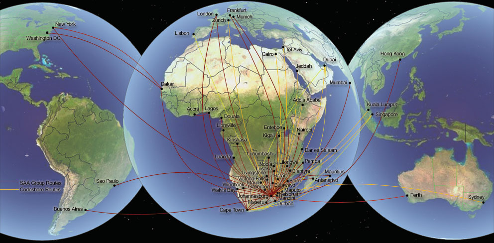 Flight Africa Blog: Airline Route Maps: A look at South African Airways ...