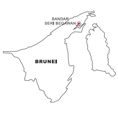 Map of Brunei coloring | COLOR AREA