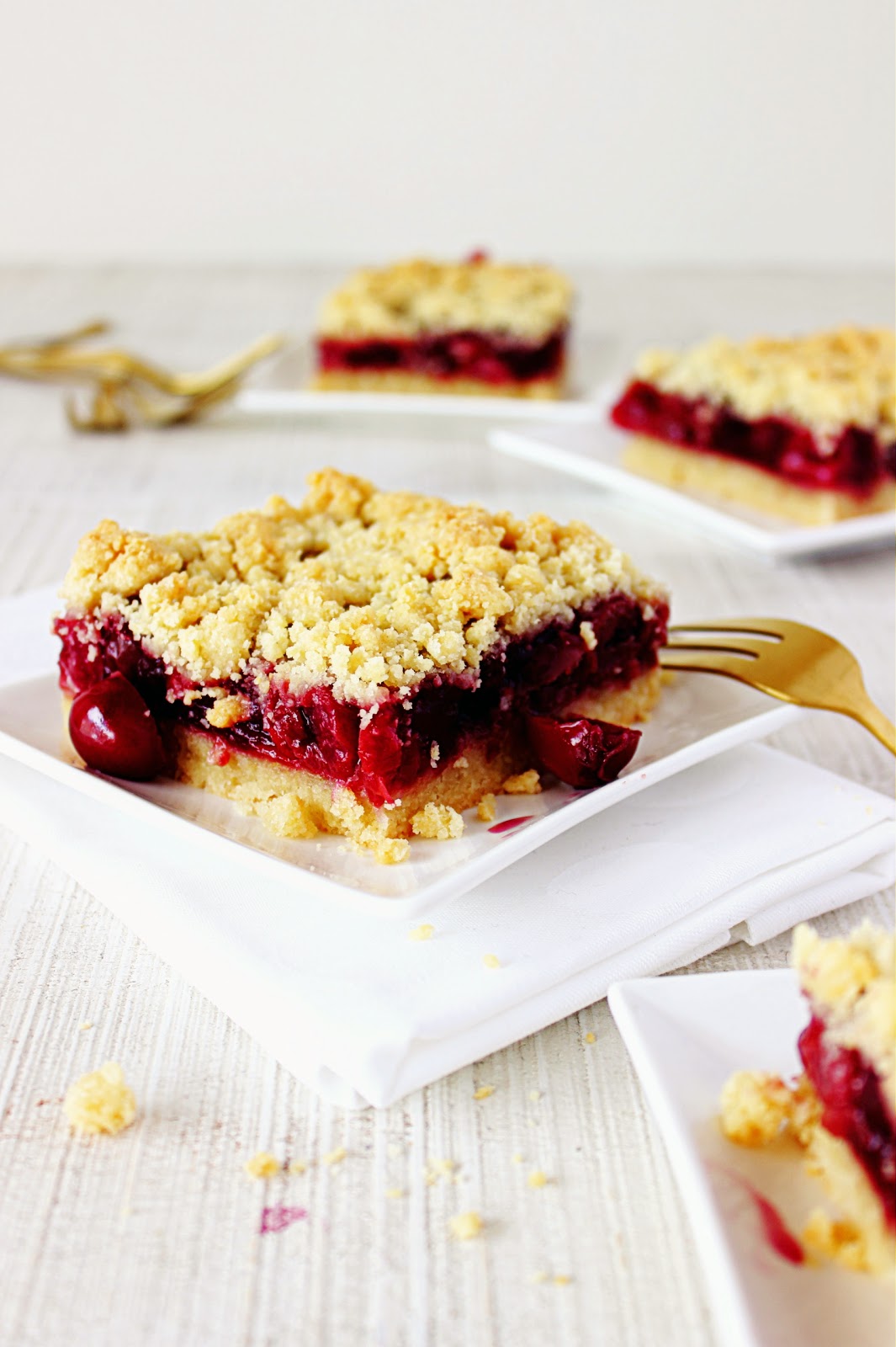 Kersen-kruimel carrés