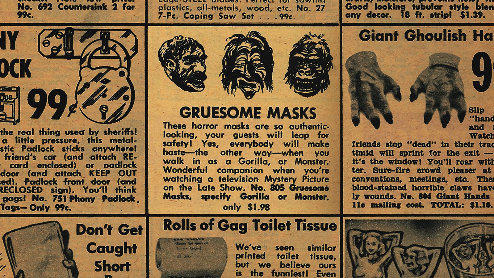 Neato Coolville: HALLOWEEN WALLPAPER: TOPSTONE MONSTER MASK ADS