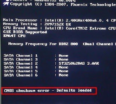 TECNOLOGÍA A TU ALCANCE: SOLUCIONAR PROBLEMA CMOS CHECKSUM ERROR