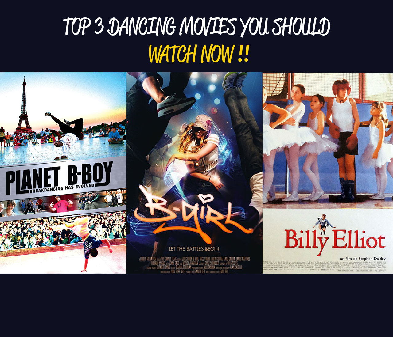 TOP 3 DANCING MOVIES YOU SHOULD WATCH NOW