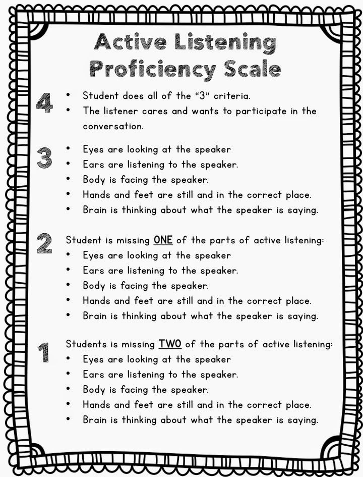 Karla's Kreations: Active Listening Proficiency Scale