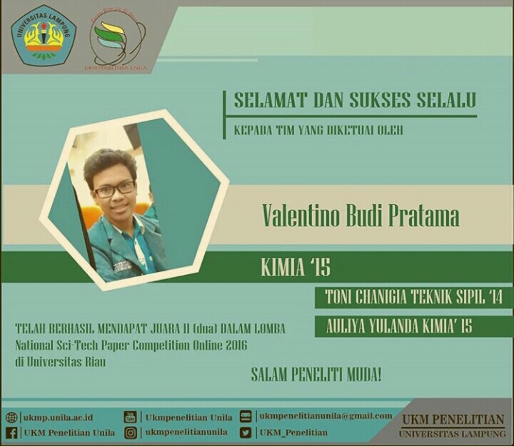 Ketua Riset dan Penelaran Juara Lomba Paper Nasional (UKMP Berprestasi ...