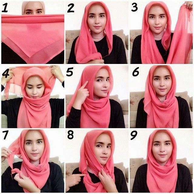 30 Contoh Cara Memakai Jilbab Segi Empat Terbaru 2017