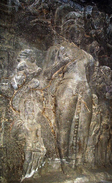 Stock Pictures: Ellora Frescoes and Sculptures