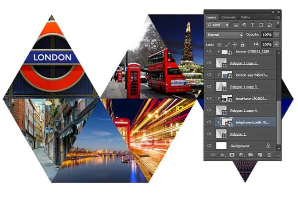 PhotoEffect: How to Make a Triangle Photoshop Collage