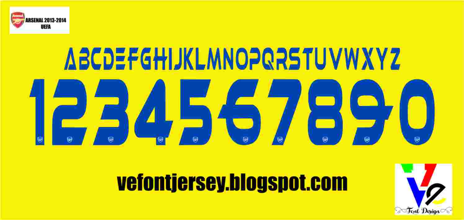 FONT ARSENAL 2013-2014 UEFA ~ font football and design