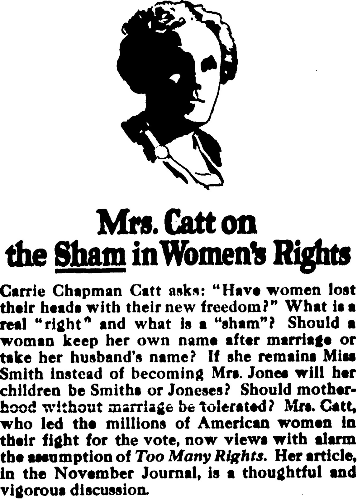 The Portrait Gallery: Carrie Chapman Catt