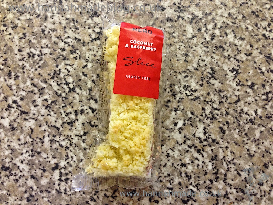 Hannah's Gluten Free : Caffe Nero - Coconut & Raspberry Slice