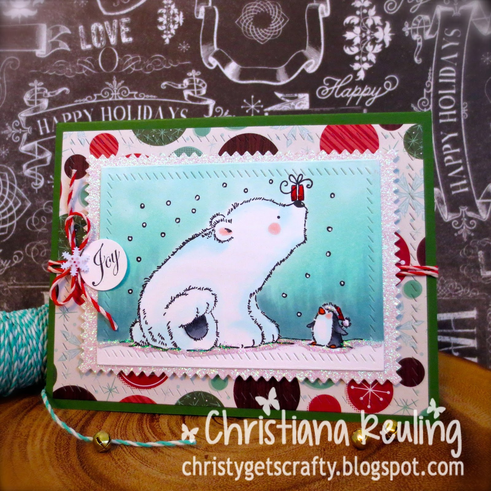 Christy Gets Crafty: Polar Bear's Joy - Holiday Card Series 2015 #9