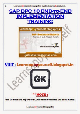 Learn SAP BPC by yourself: SAP BPC 10 END to END Implementation Training