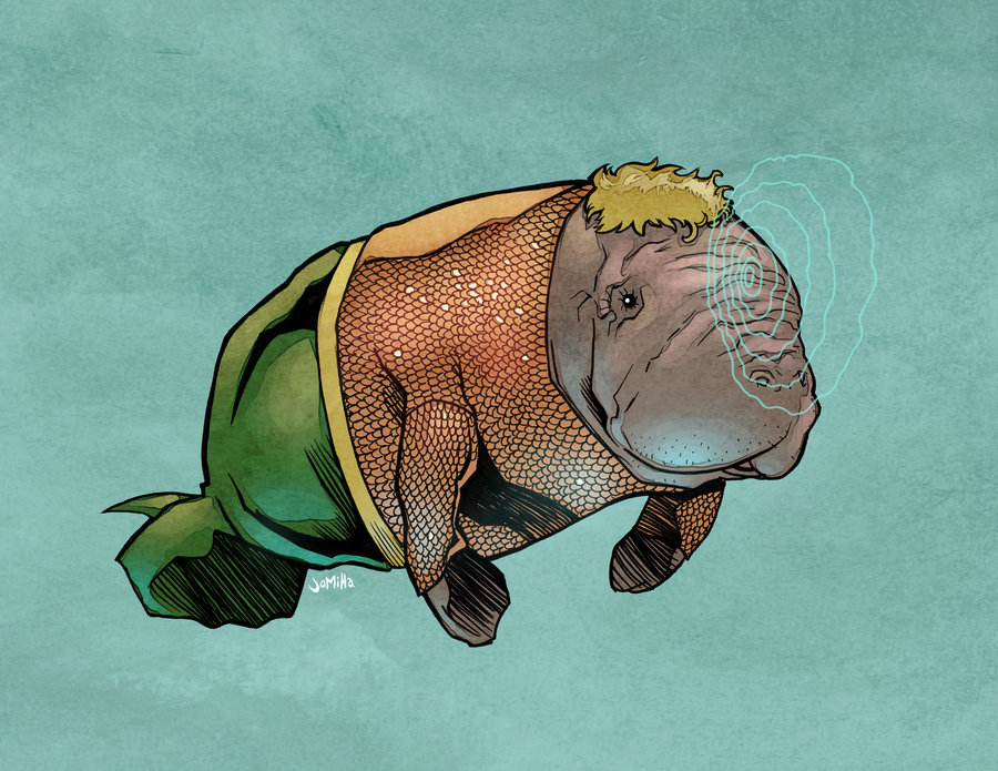 In The Mouth Of Dorkness: Dork Art: Manatee Super Heros!