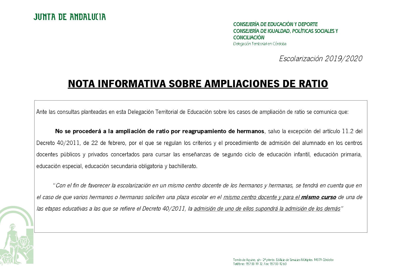 NOTIBLOG: ADMISIÓN DEL ALUMNADO PARA EL CURSO 2019/2020