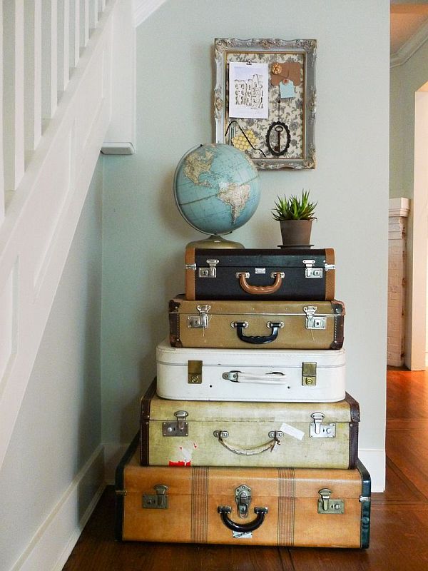 Ethnic Cottage Decor: Decorating with Vintage Luggage