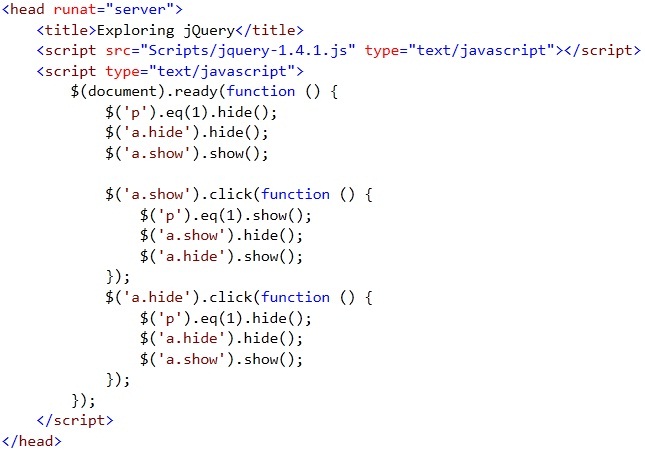 Simple Hide And Show Of Paragraph Tag Using Jquery