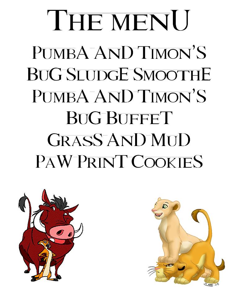 Disney Mother: Disney Movie night Menu's