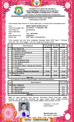 APLIKASI NILAI IJASAH DAN CETAK SKHUN SMP TAHUN 2019/2020 - KHERYSURYAWAN