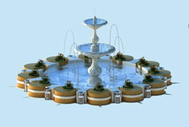 Free Sketchup 3D Model Fountain - Architecture Design | sketchup, Dwg ...