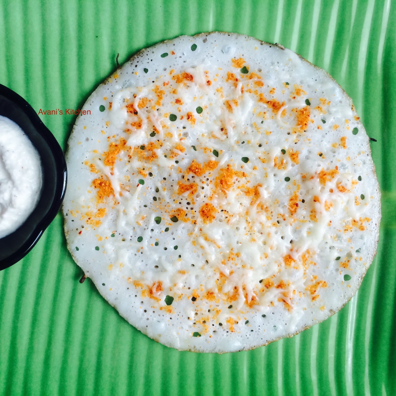 Avani's Kitchen: Mooligai-Cheese Dosa