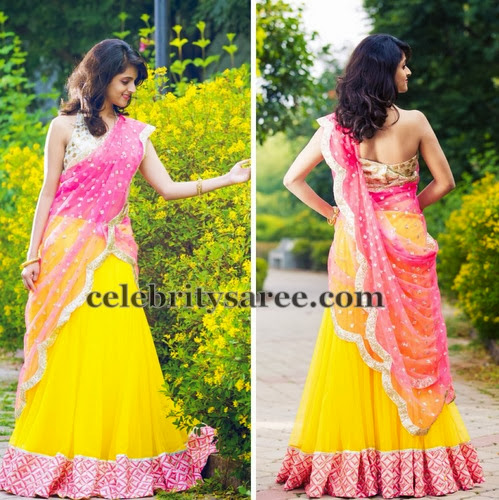 Fabulous Fancy Half Saree - Saree Blouse Patterns