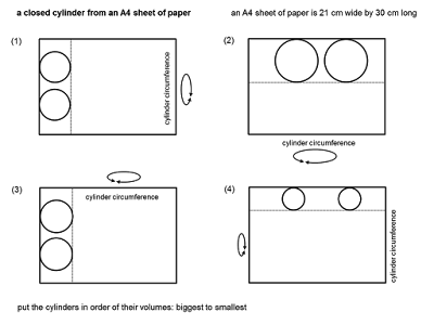 MEDIAN Don Steward mathematics teaching: cylinder from an A4 sheet