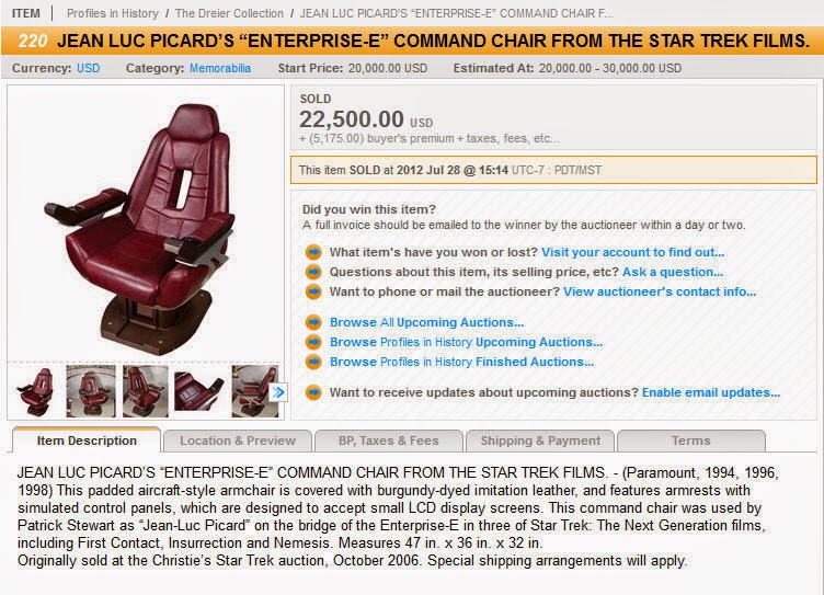 Star Trek Prop, Costume & Auction Authority: Jean Luc Picard's ...