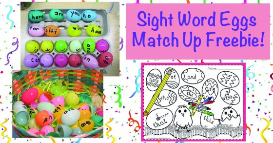 Sight Word Eggs Match Up Freebie!