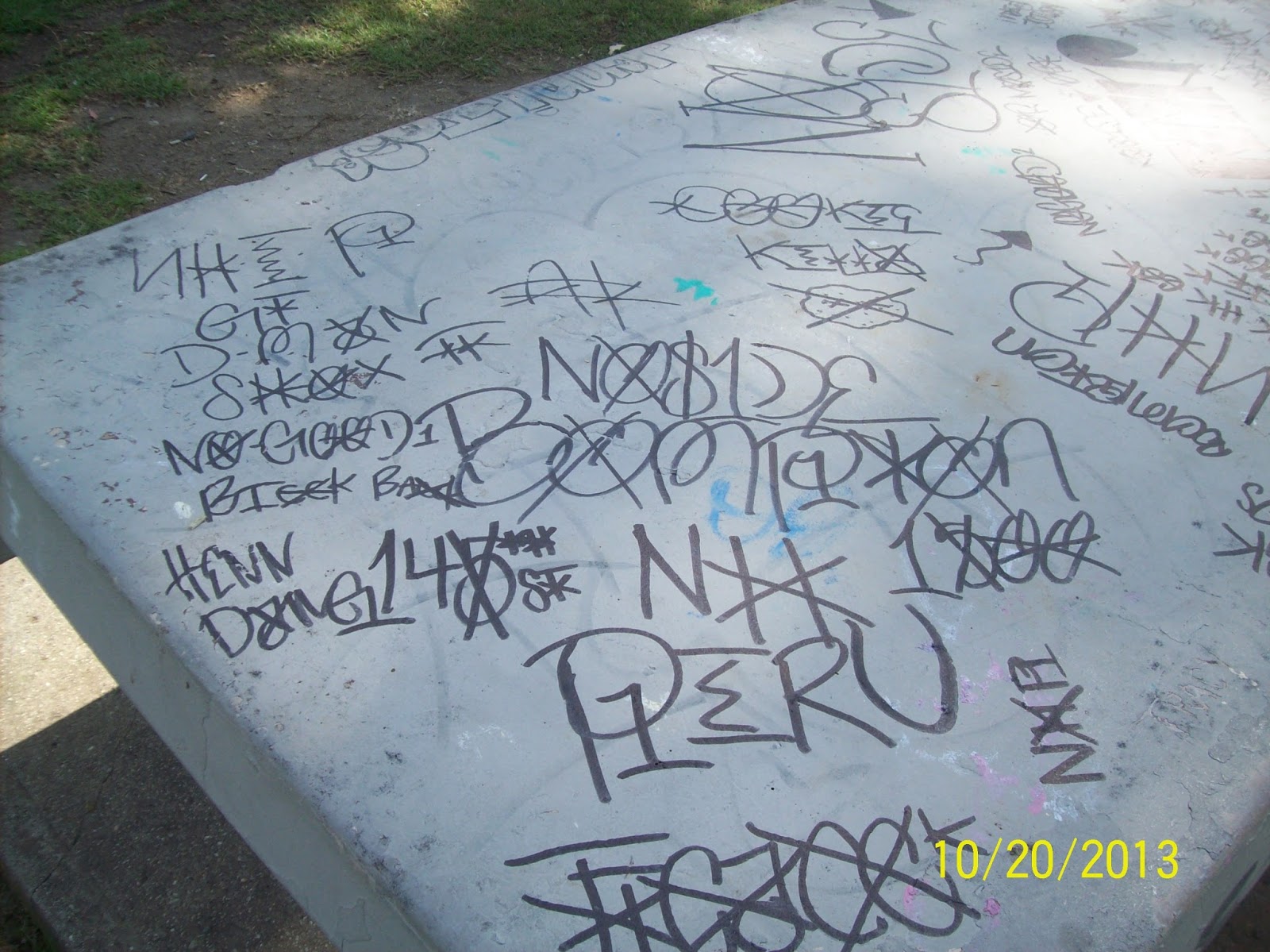 blood gangs graffiti: neighborhood piru ( 145 street , compton )