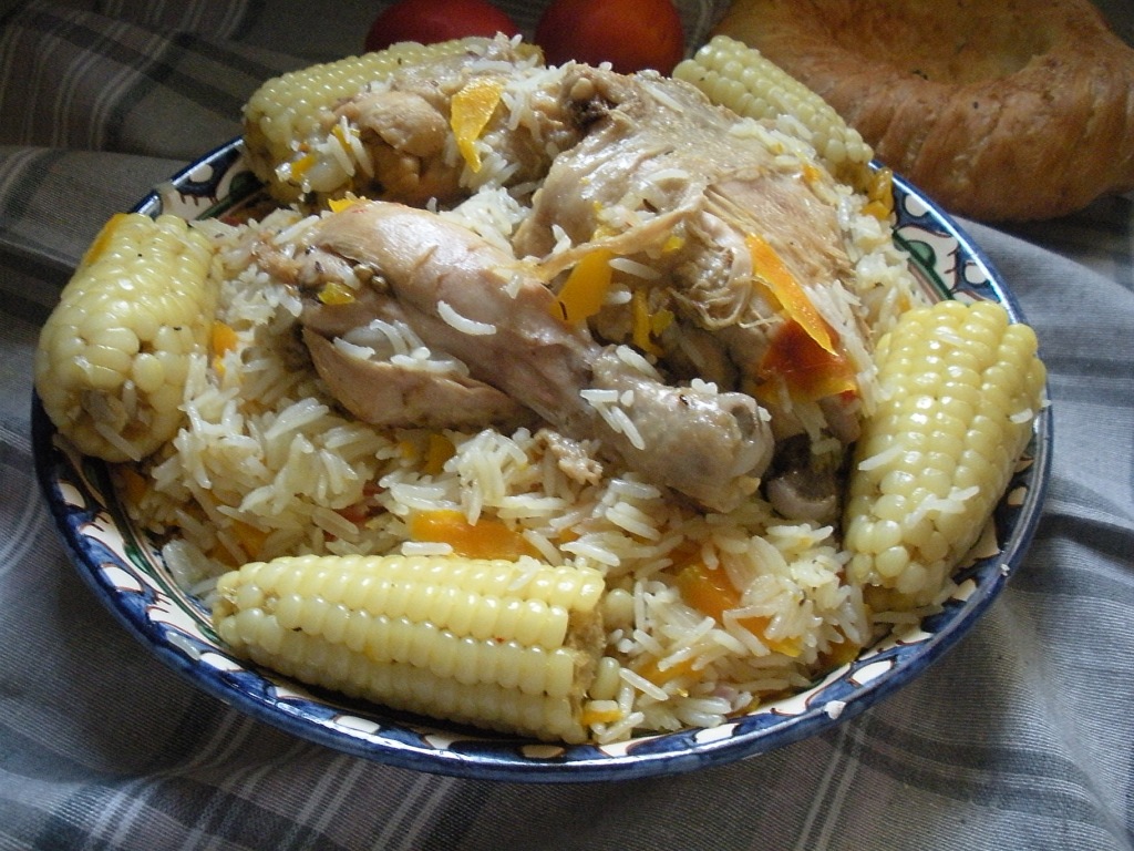 The Art of Uzbek Cuisine: Ju'hori palov (Pilaf with corn)