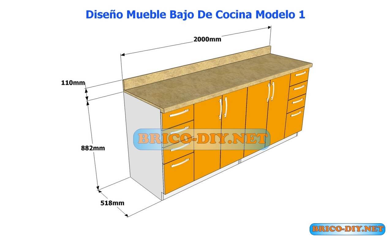 Diseños De Muebles Bajos De Cocina En MDF Madera y Melamina