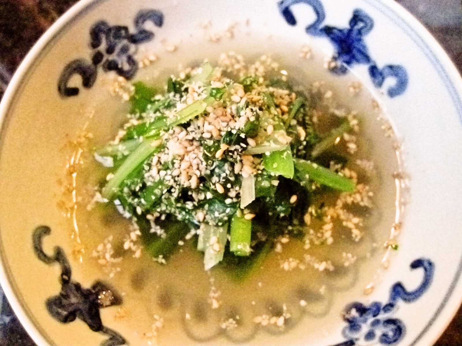 Recipes for Tom: Mizuna to horenso no ohitashi / mizuna and spinach in ...