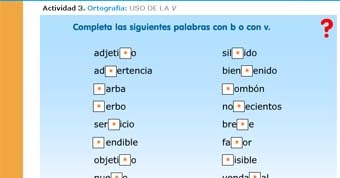La clase de 5º: Ortografía: palabras con b
