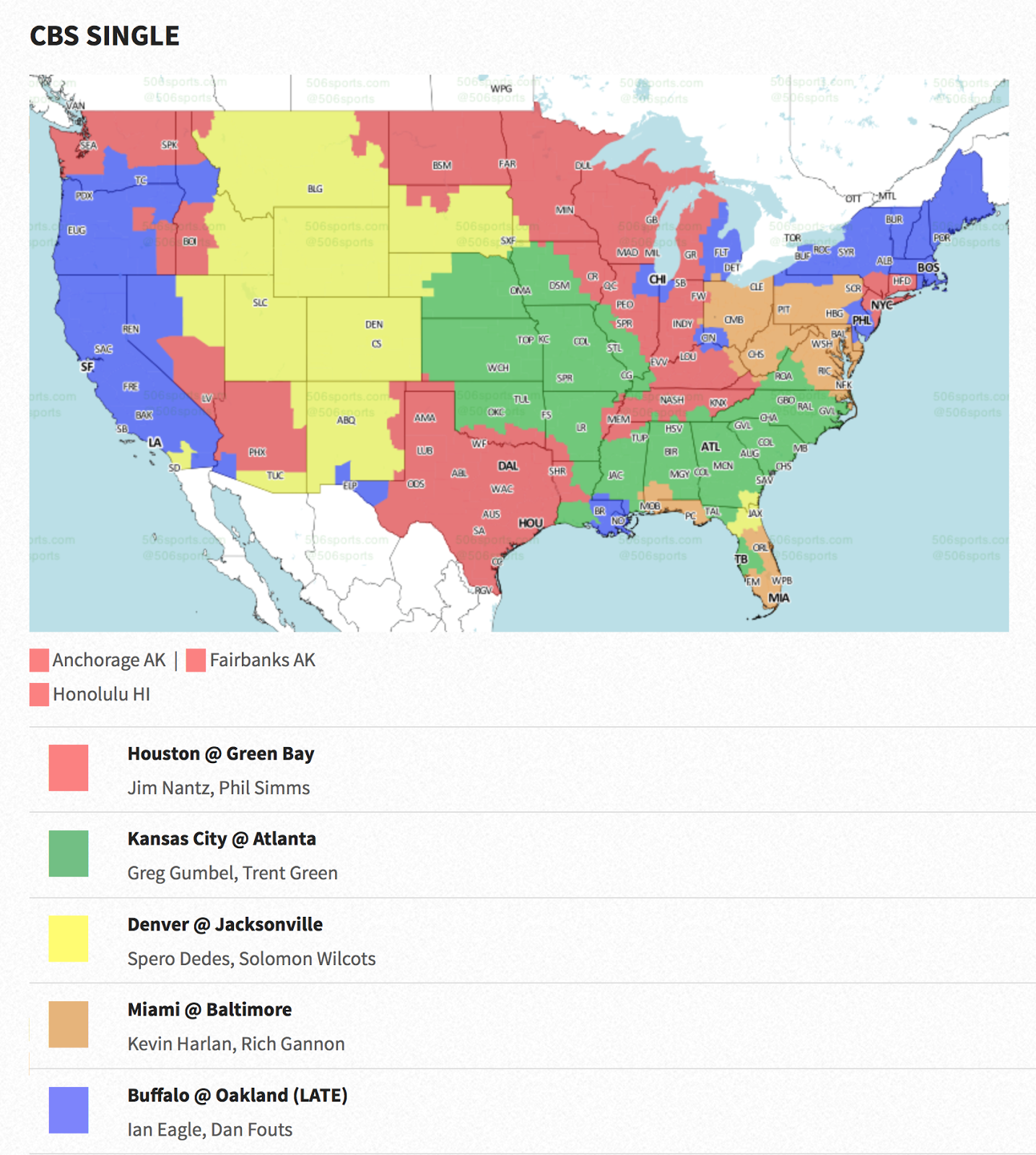 PACKERVILLE, U.S.A.: Week 13 TV Map